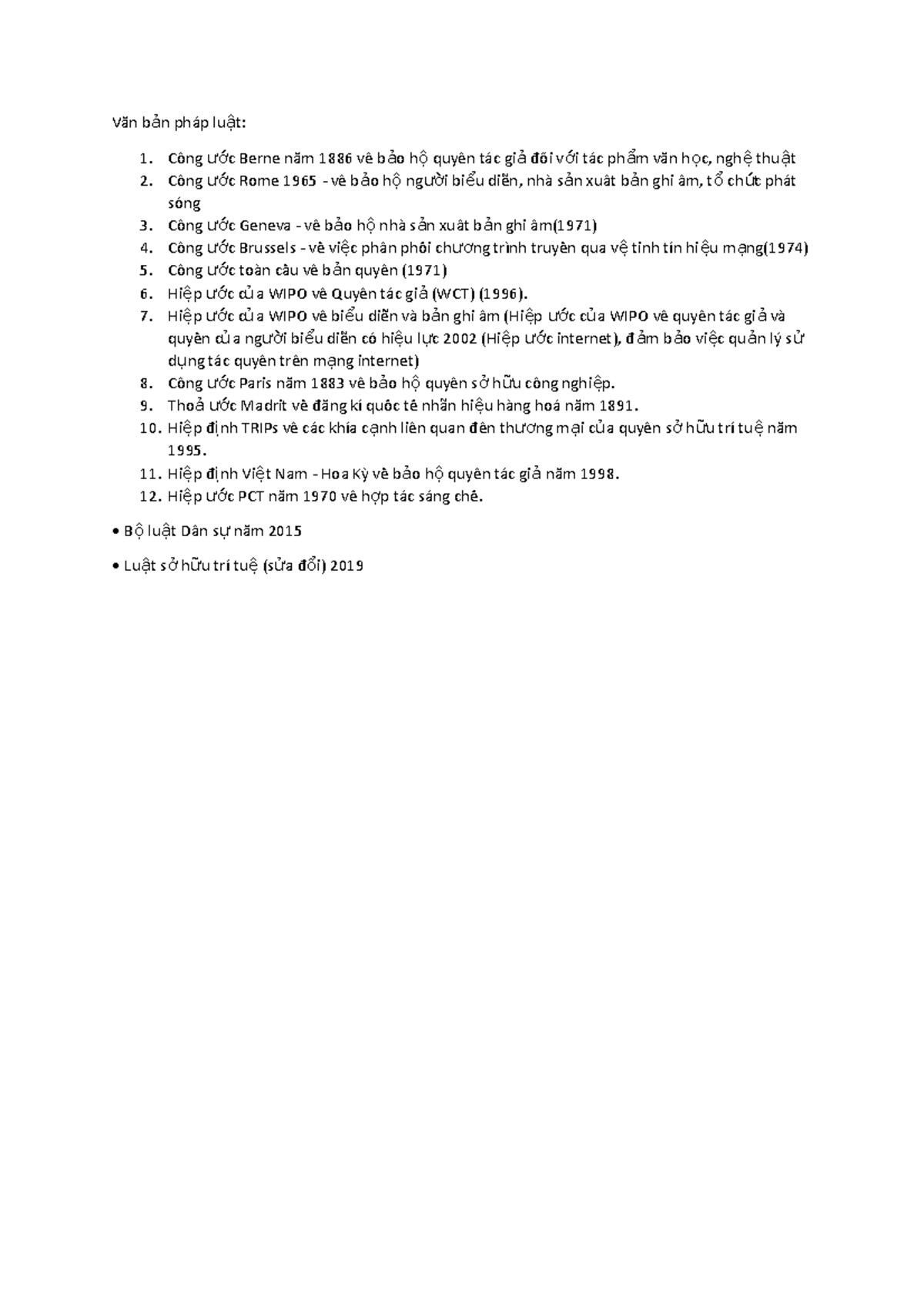 ĐƯQT - LQT về SHTT - Luật quốc tế về sở hữu trí tuệ - Văn b ản pháp lu ...