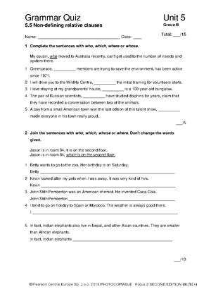 EC A2 Tests - Language Test 4A - Name ...