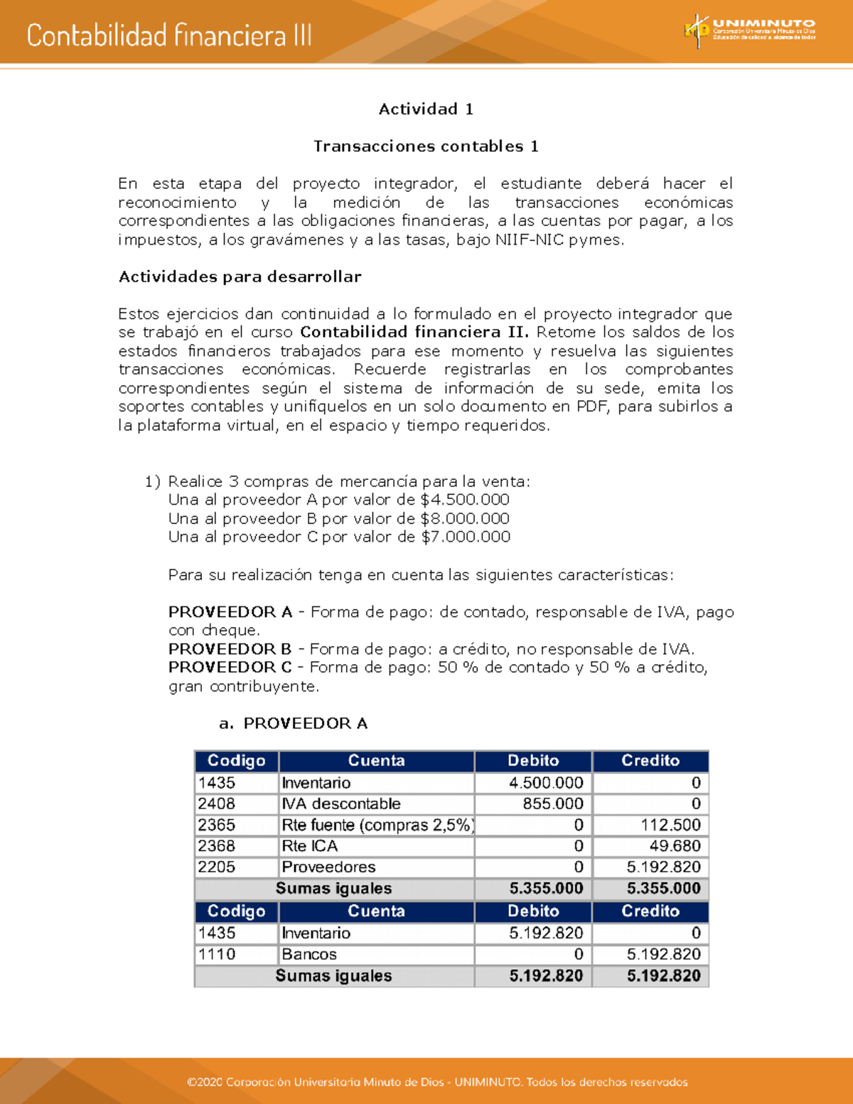 Contabilidad financiera III Actividad 1 fro - Matemáticas - POLI - Studocu
