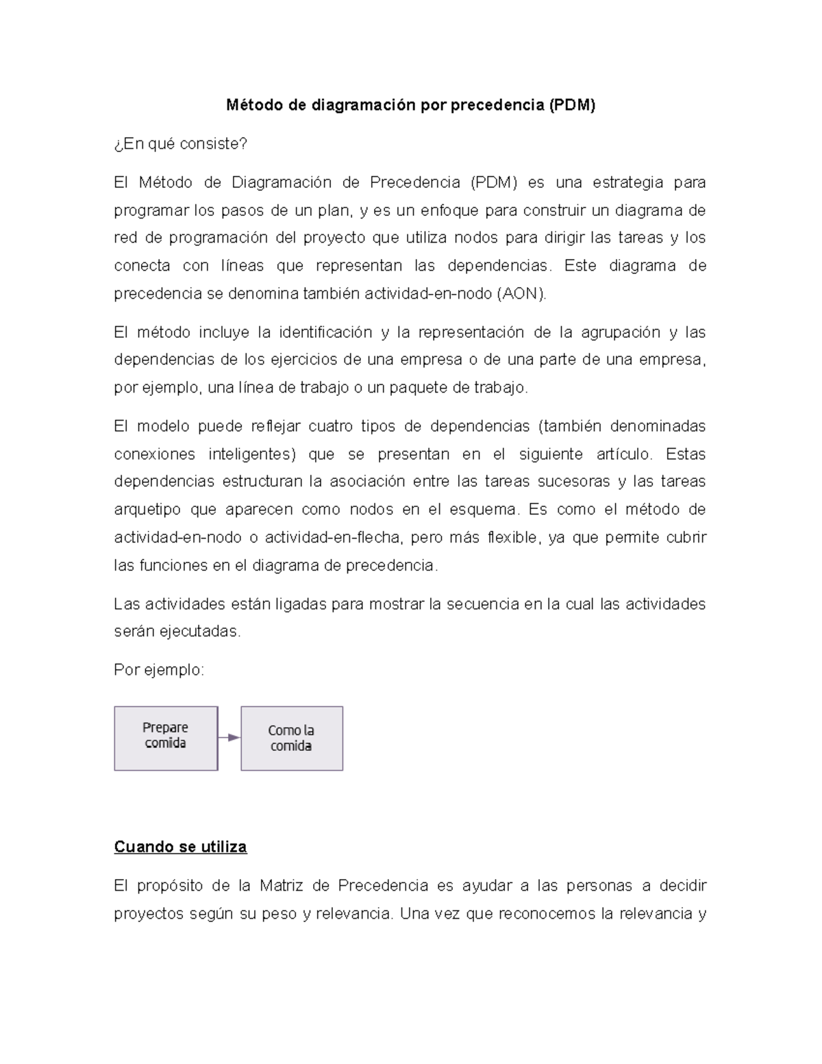 Método de diagramación por precedencia - Método de diagramación por ...