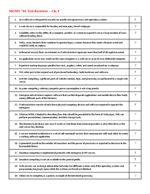 MGMT 701 Test Reviewer Ch.6 - MGMT 701 Test Reviewer – Ch. 6 QUESTION ...