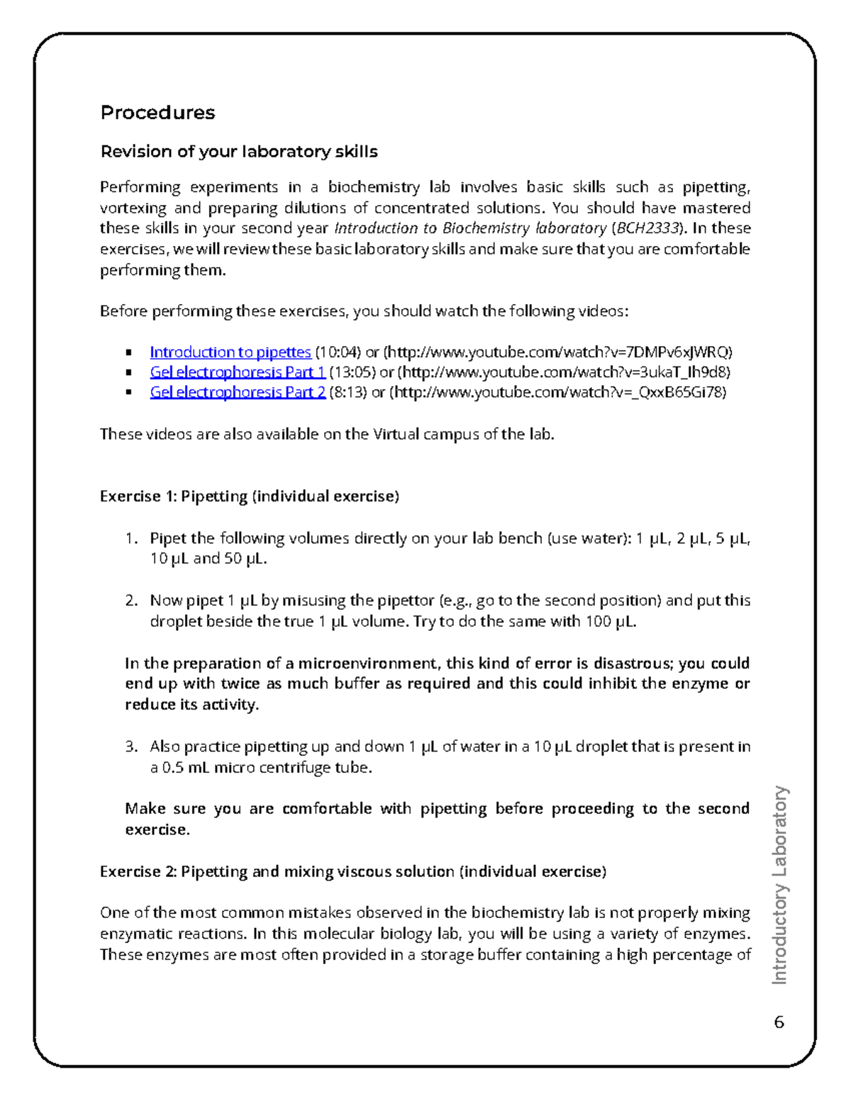 Intro Lab Procedure - Introductory Laboratory Procedures Revision of your laboratory skills ...