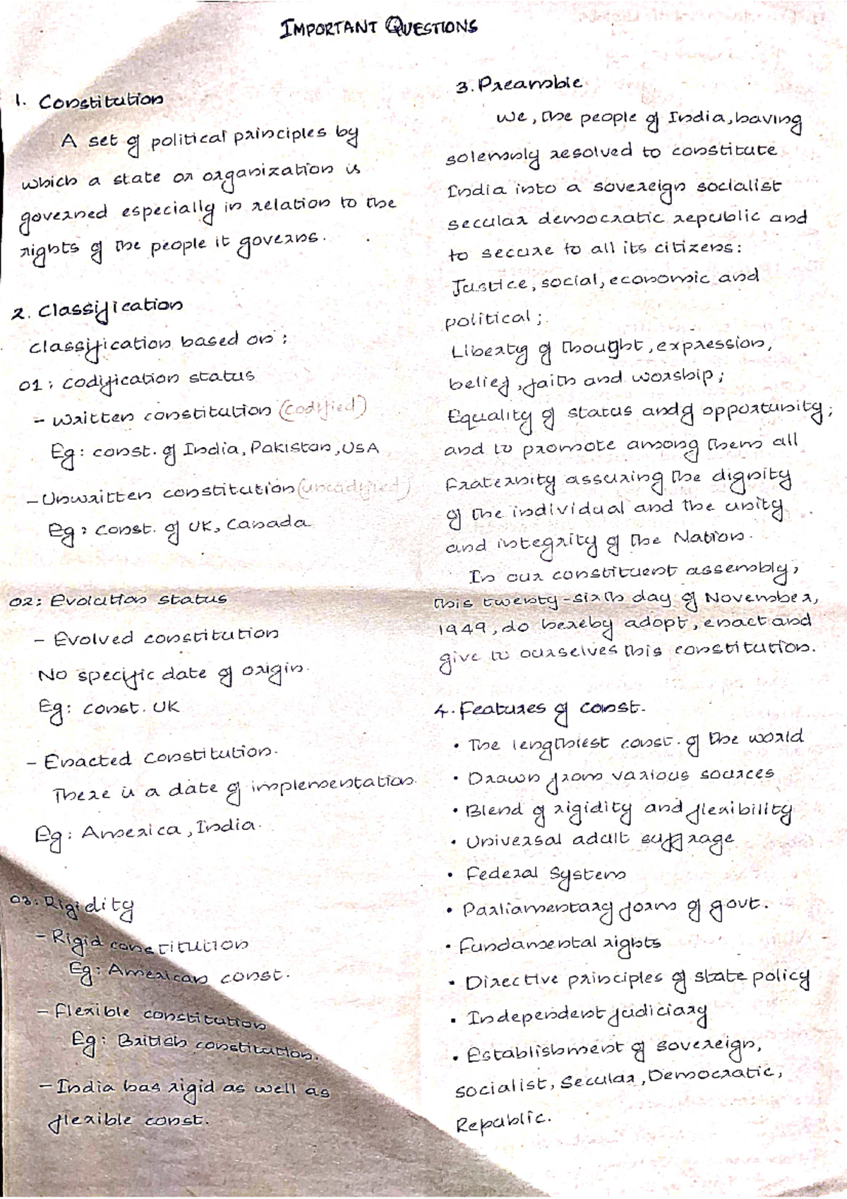 COI-3mark - Lecture notes - Constitution Of India, Law And Engineering ...