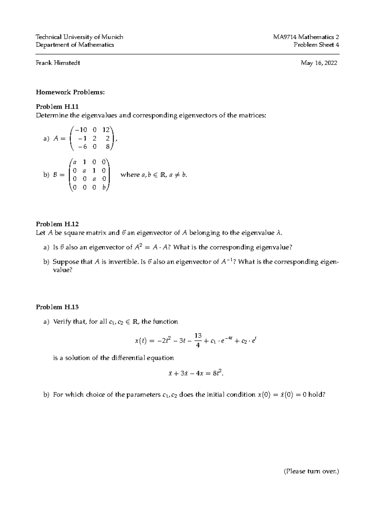 Sheet 04 - ssss - Technical University of Munich MA9714 Mathematics 2 ...