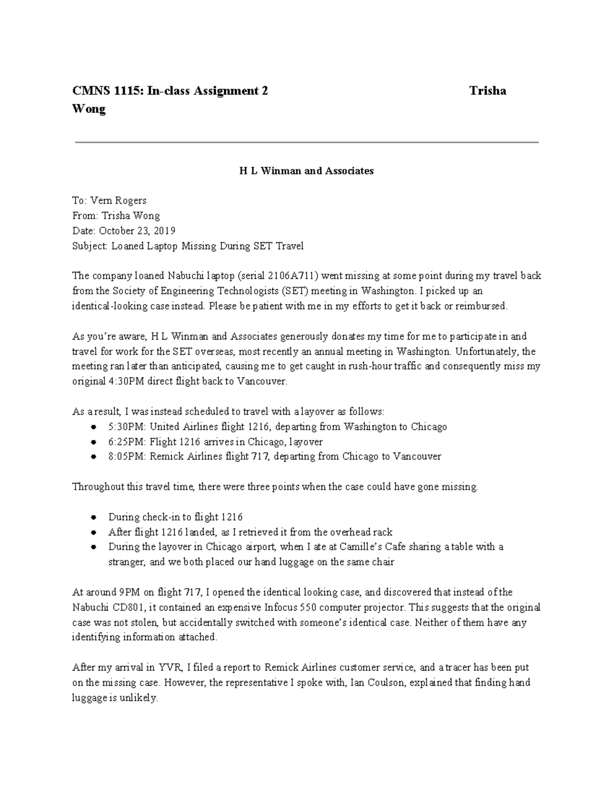 Cmns1115 ass2 - Received A+ on this assignment. Professor: Tanya Haye ...