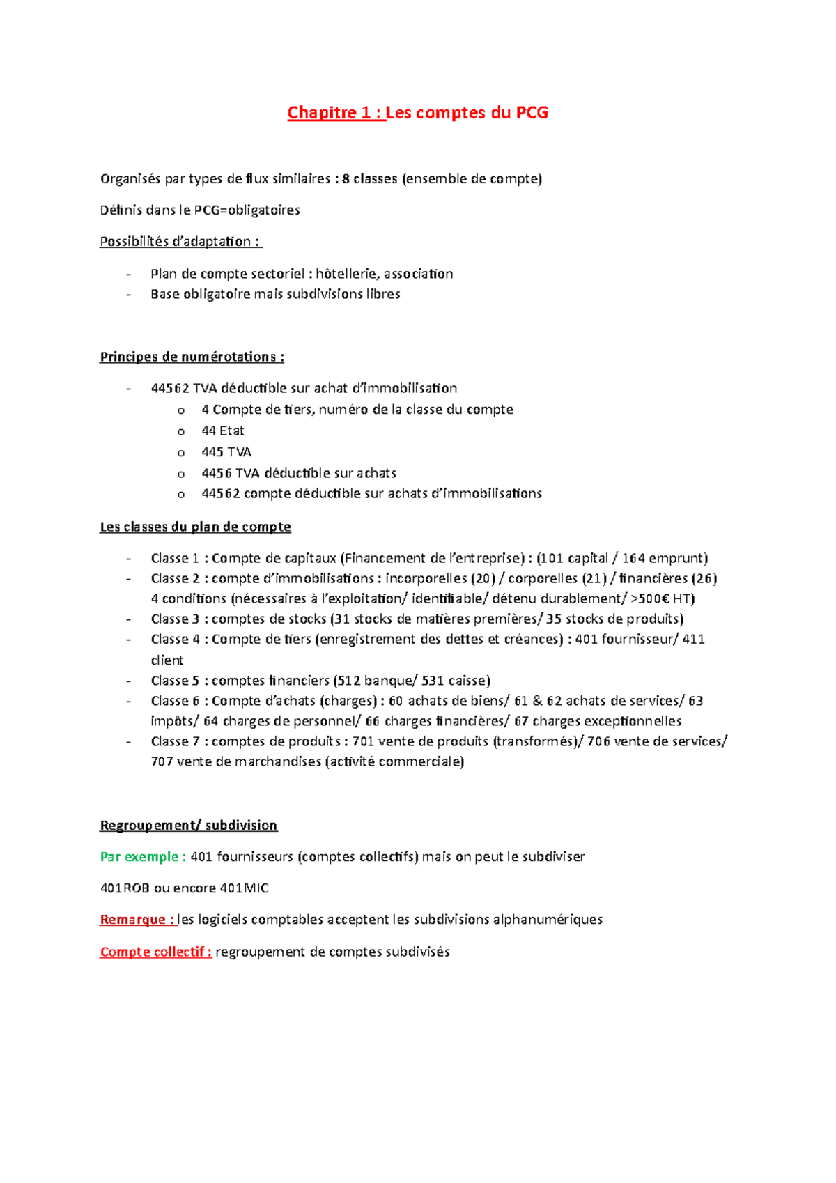 comptabilité d'entreprise compte du plan général comptable - Chapitre 1 ...