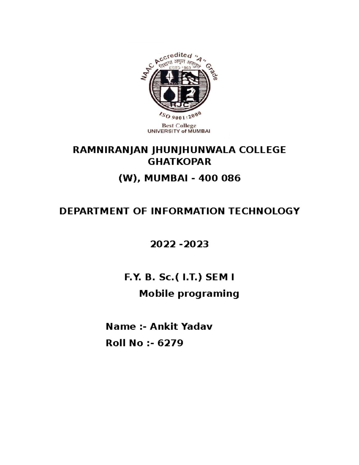 Krishna 6265 - RAMNIRANJAN JHUNJHUNWALA COLLEGE GHATKOPAR (W), MUMBAI ...