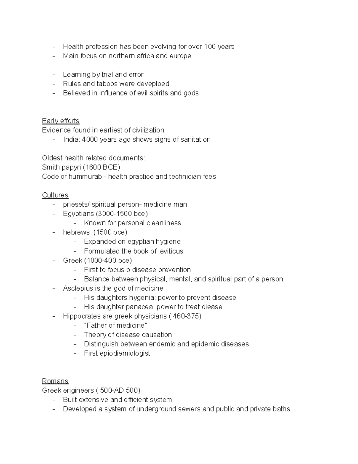 Health notes #3 - Health profession has been evolving for over 100 ...