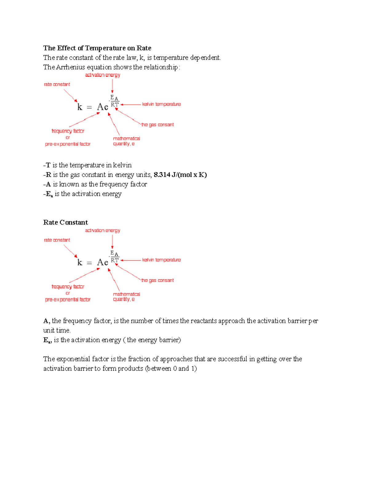 Chapter 15 Chemistry Lecture Notes - The Effect of Temperature on Rate ...