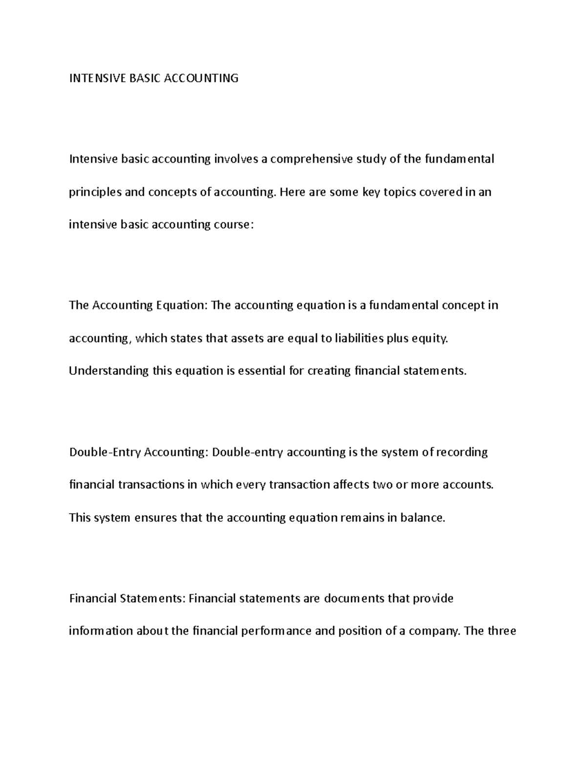 Intensive Basic Accounting - INTENSIVE BASIC ACCOUNTING Intensive basic ...