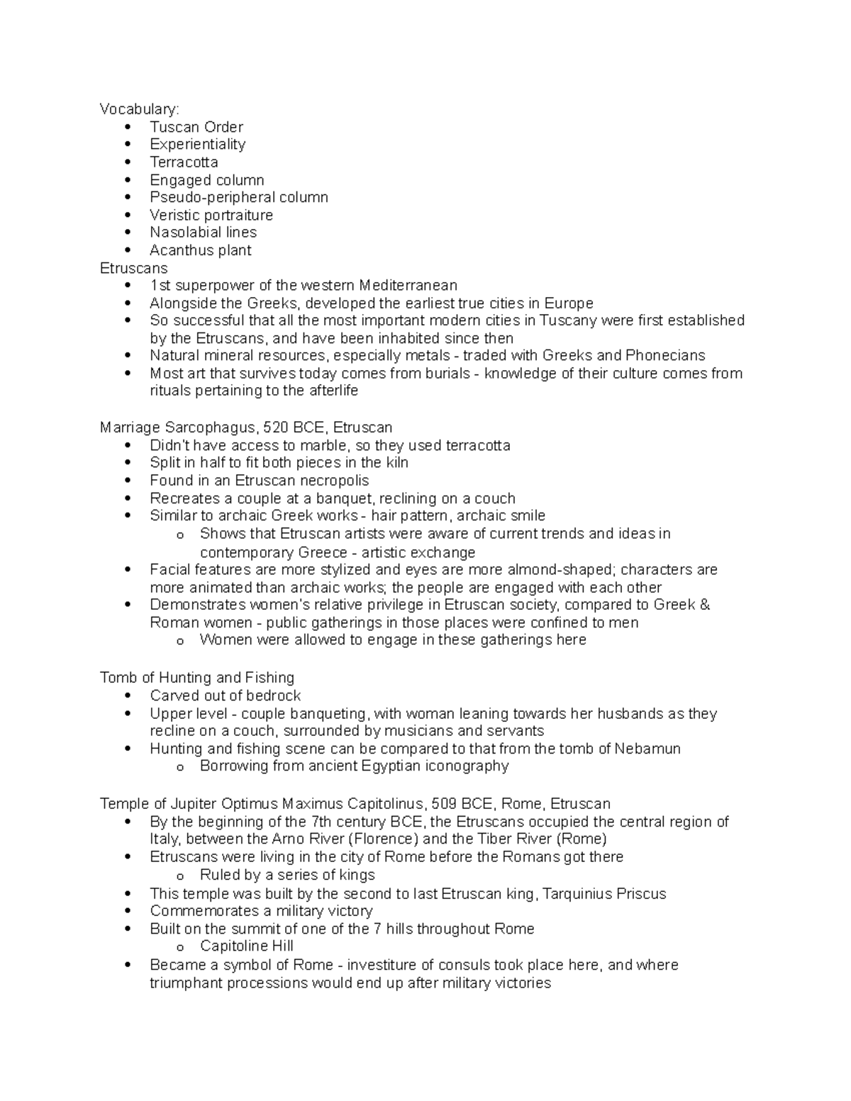 Roman art - etruscan, republican, and augustan - Vocabulary: Tuscan ...