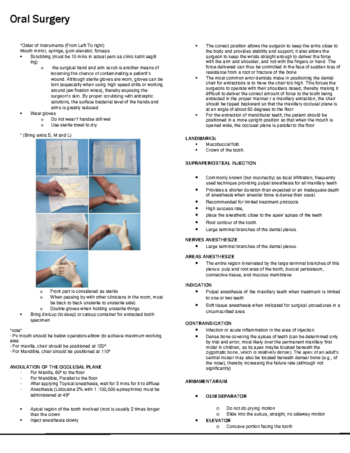 Oral surgery - .... - Oral Surgery *Order of Instruments (From Left To ...