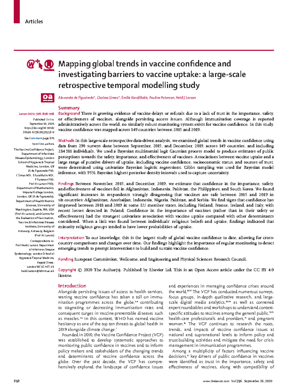 LAY Summary 2 - Mapping global trends in vaccine confidence and ...