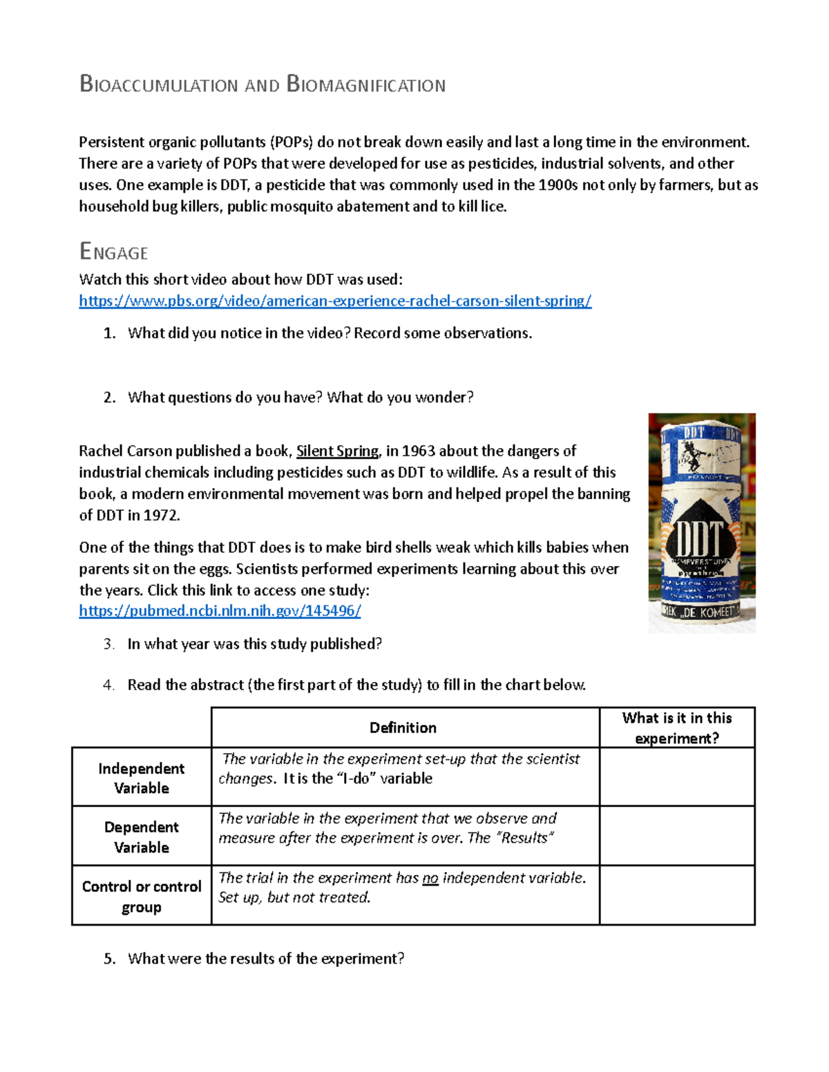 Biomagnification Virtual Lab - BIOACCUMULATION AND BIOMAGNIFICATION ...