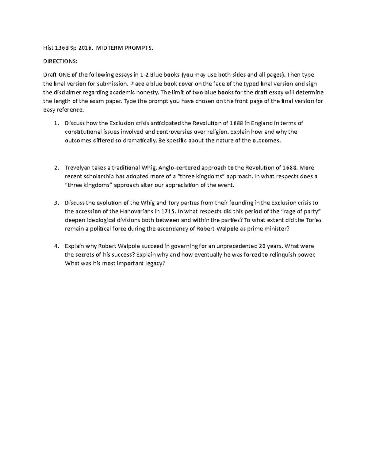 Midterm Prompts - Hist 136B Sp 2016. MIDTERM PROMPTS. DIRECTIONS: Draft ...