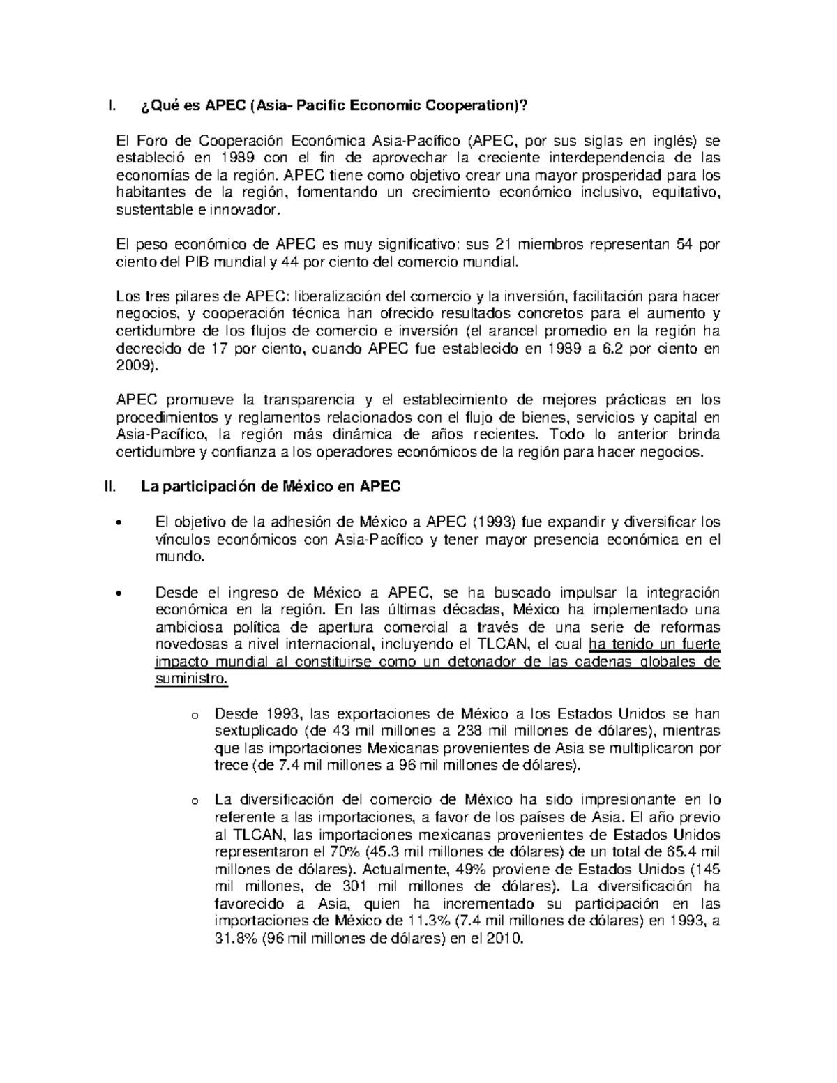 U3 APEC - tratados de comercio internacional - I. ¿Qué es APEC (Asia ...