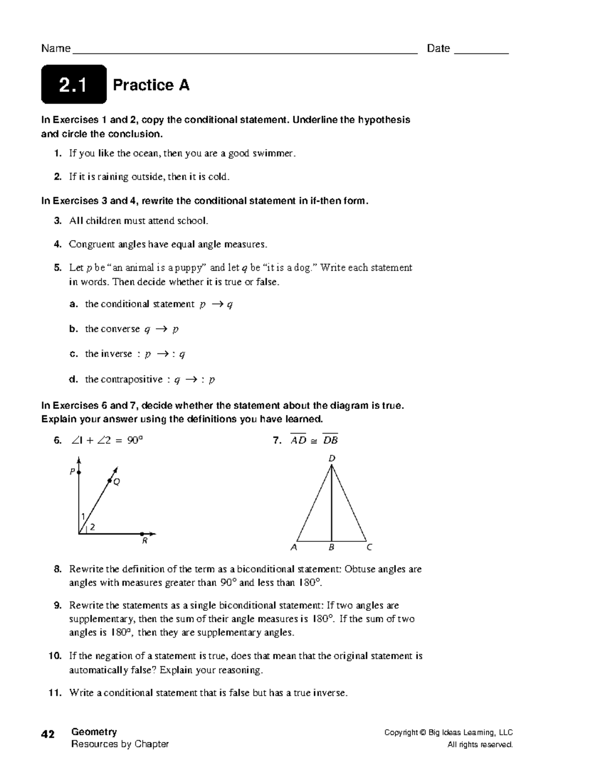 Geometry Questions and Solutions - Geometry Copyright © Big Ideas ...