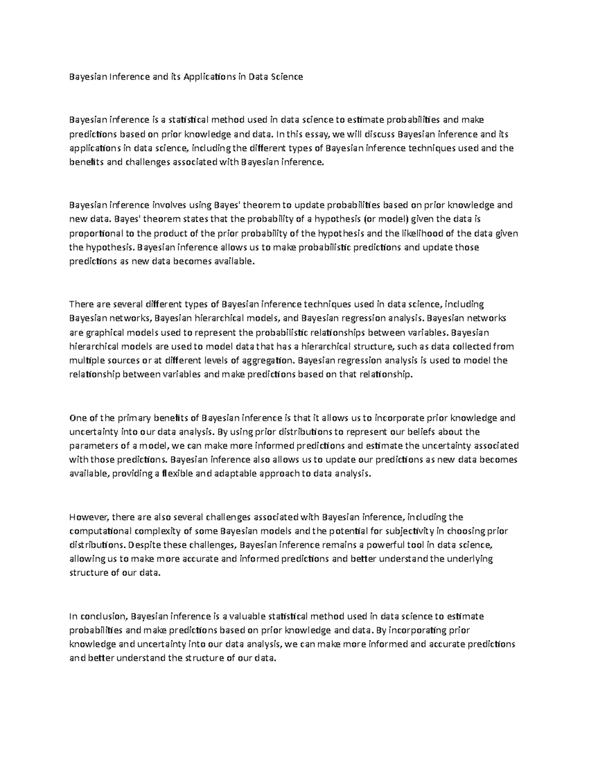 Bayesian Inference and its Applications in Data Science - In this essay ...