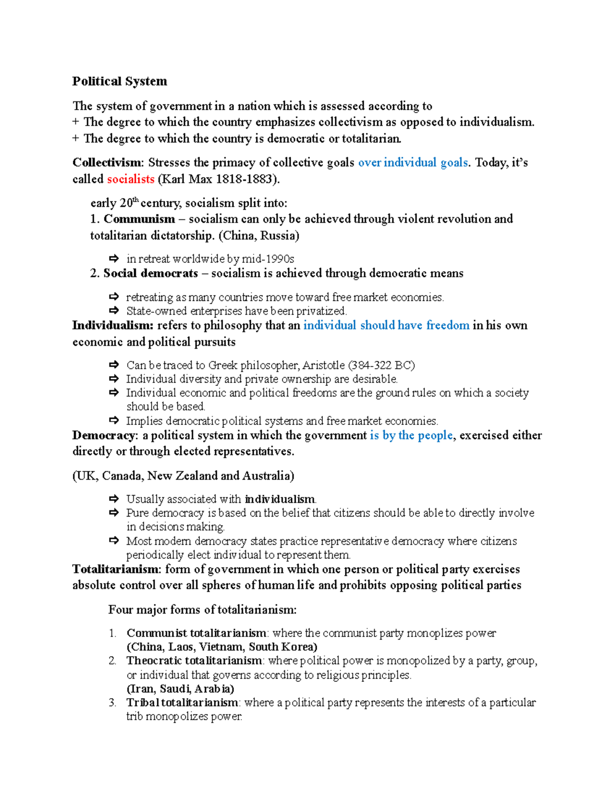 Chapter 2 - References - Political System The system of government in a ...