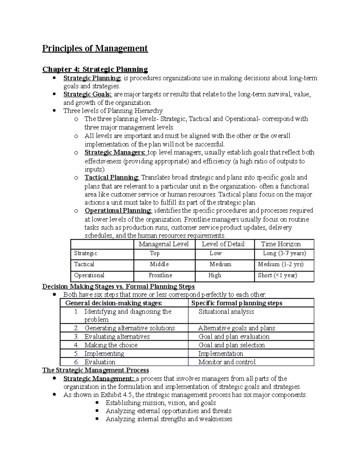 Principles of management- C483 - Principles of Management Chapter 4 ...