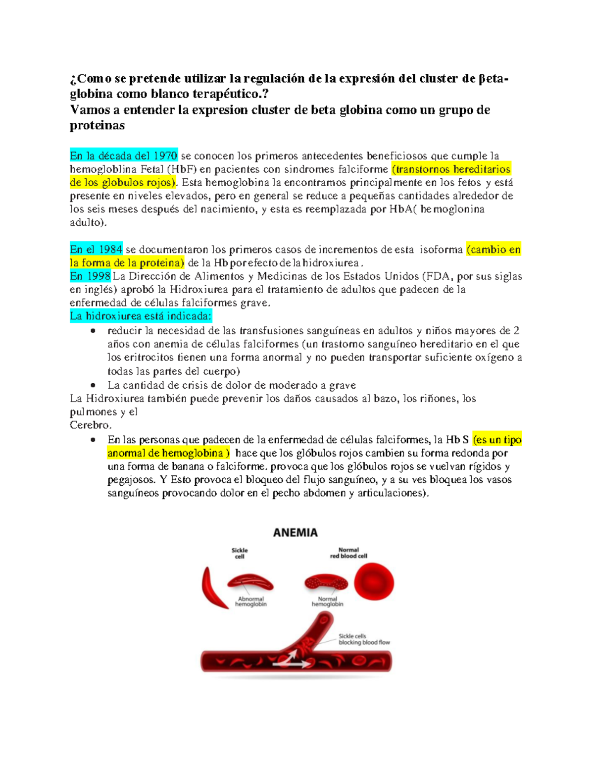 Anemia falciforme - Warning: TT: undefined function: 32 ¿Como se pretende utilizar la regulación ...