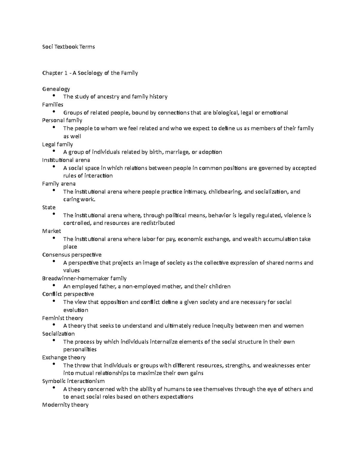 Soci Textbook Terms - Soci Textbook Terms Chapter 1 - A Sociology of ...
