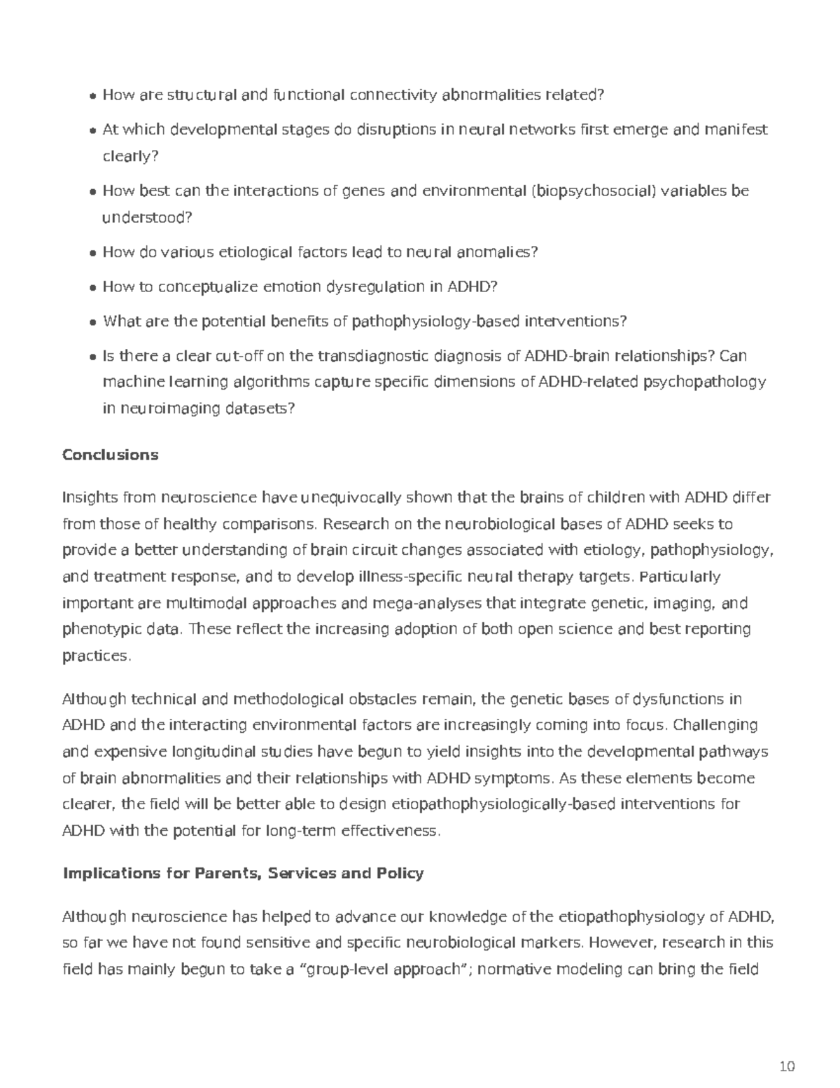 Adhd 4 - Adhd 4 - Conclusions Insights from neuroscience have ...