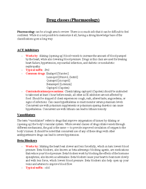 Medication Classes Cheat Sheet - Medication Classes Cheat Sheet LEGAL ...