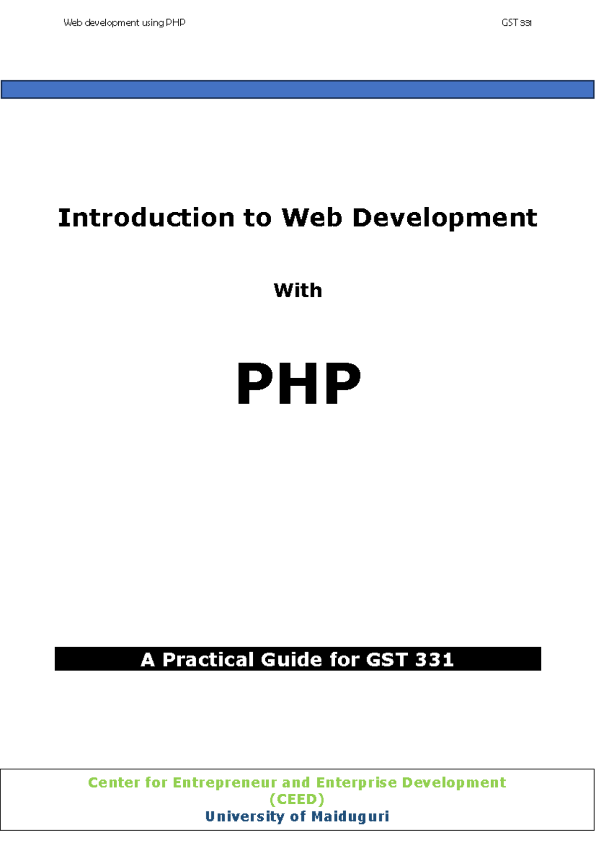 GST 331 web app - full version - Introduction to Web Development With ...