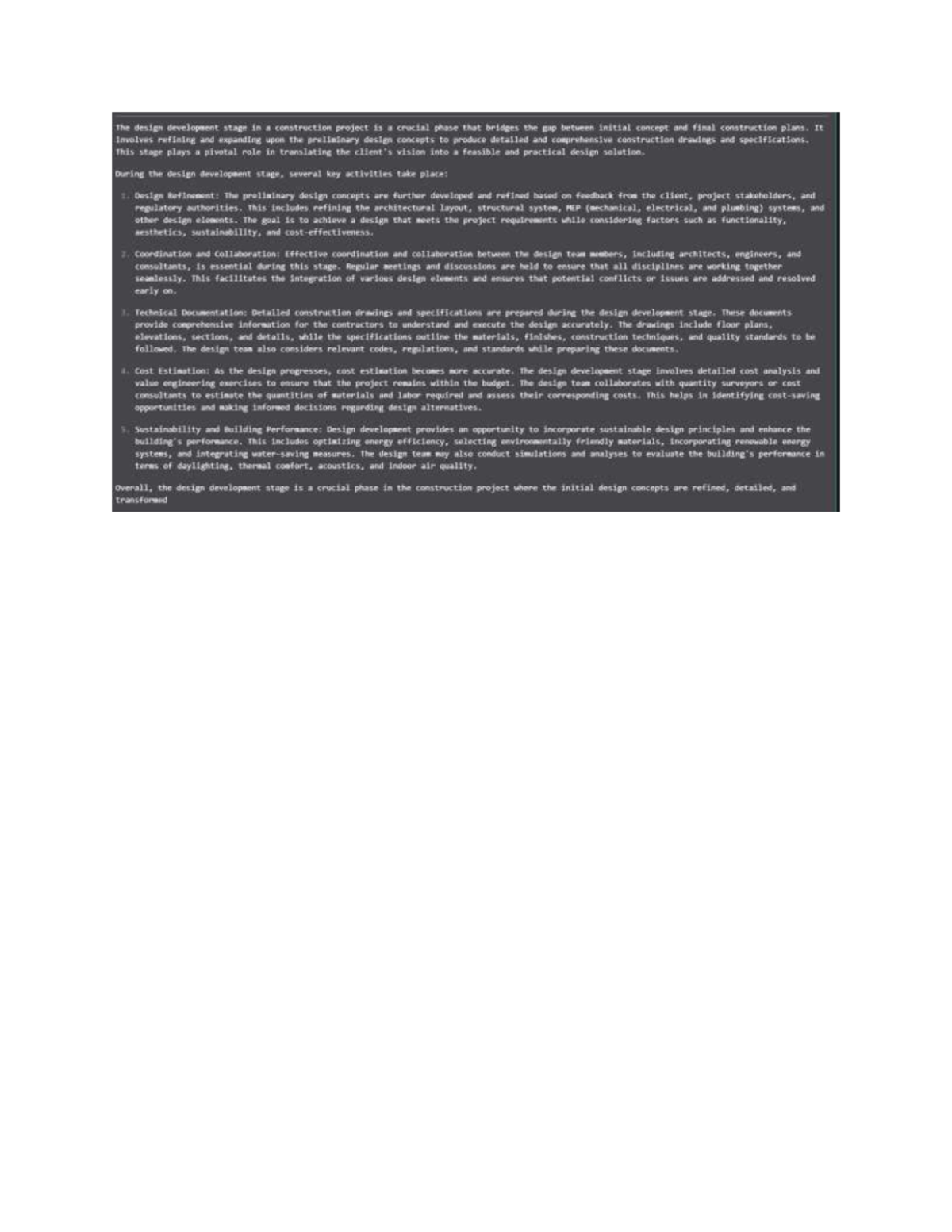 Design stage reporting script - Planning and Scheduling - Studocu