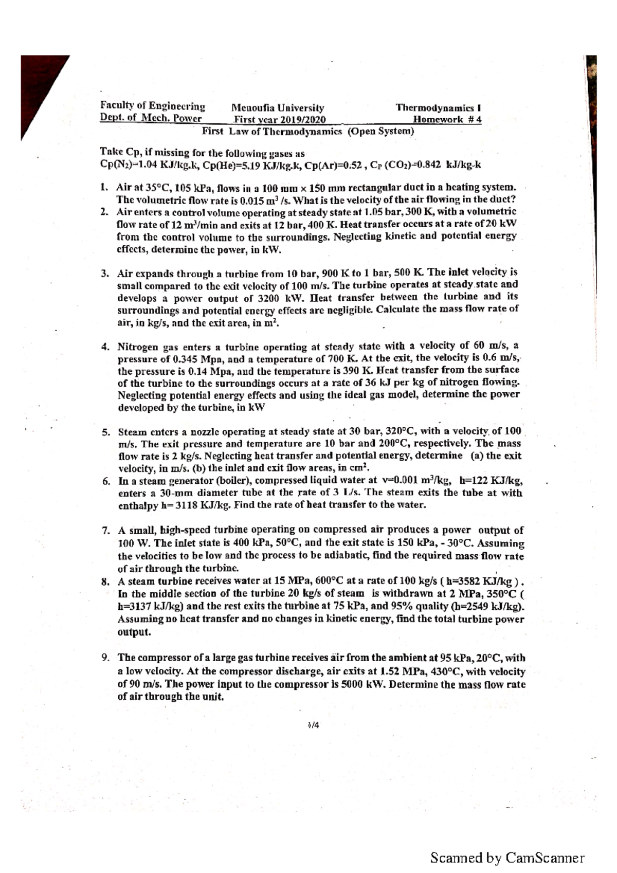 Sheet 4 - Thermodynamics (2) - Studocu