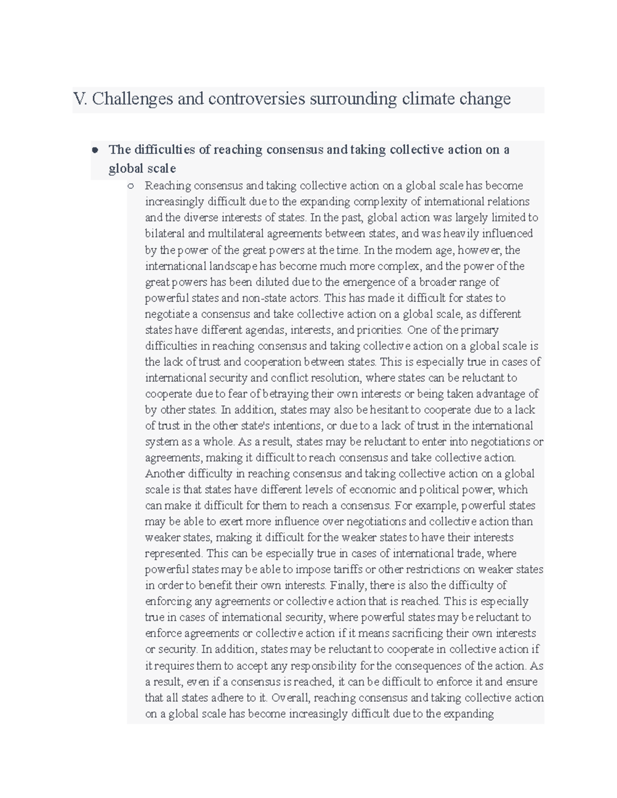 Challenges and controversies surrounding climate change - V. Challenges ...