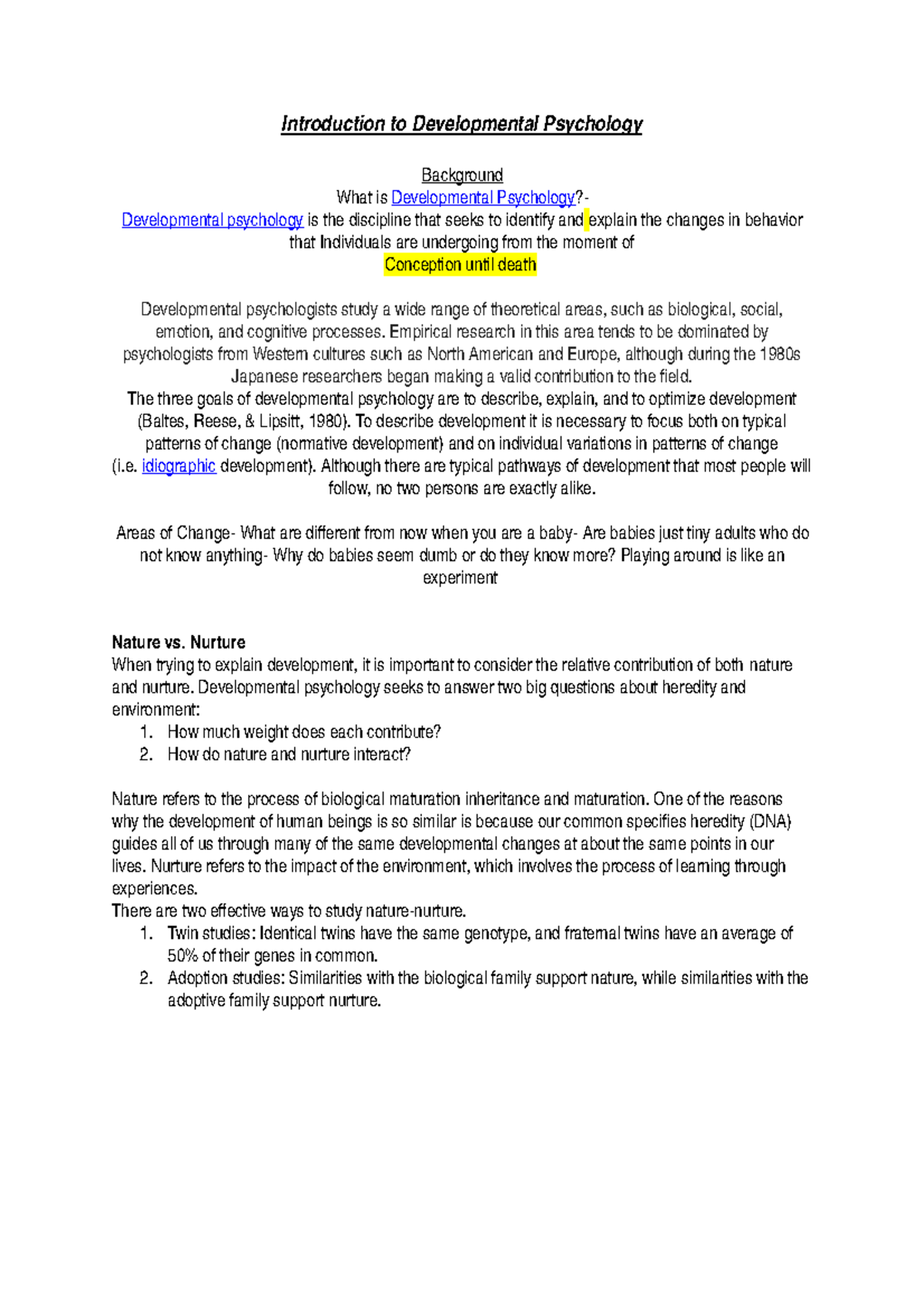 Developmental Psychology - Elements of social and applied psychology ...