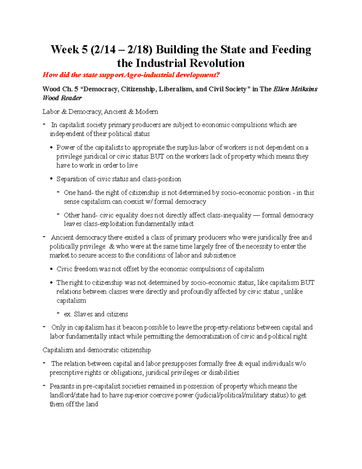 Week 5 - Week 5 (2/14 – 2/18) Building the State and Feeding the ...