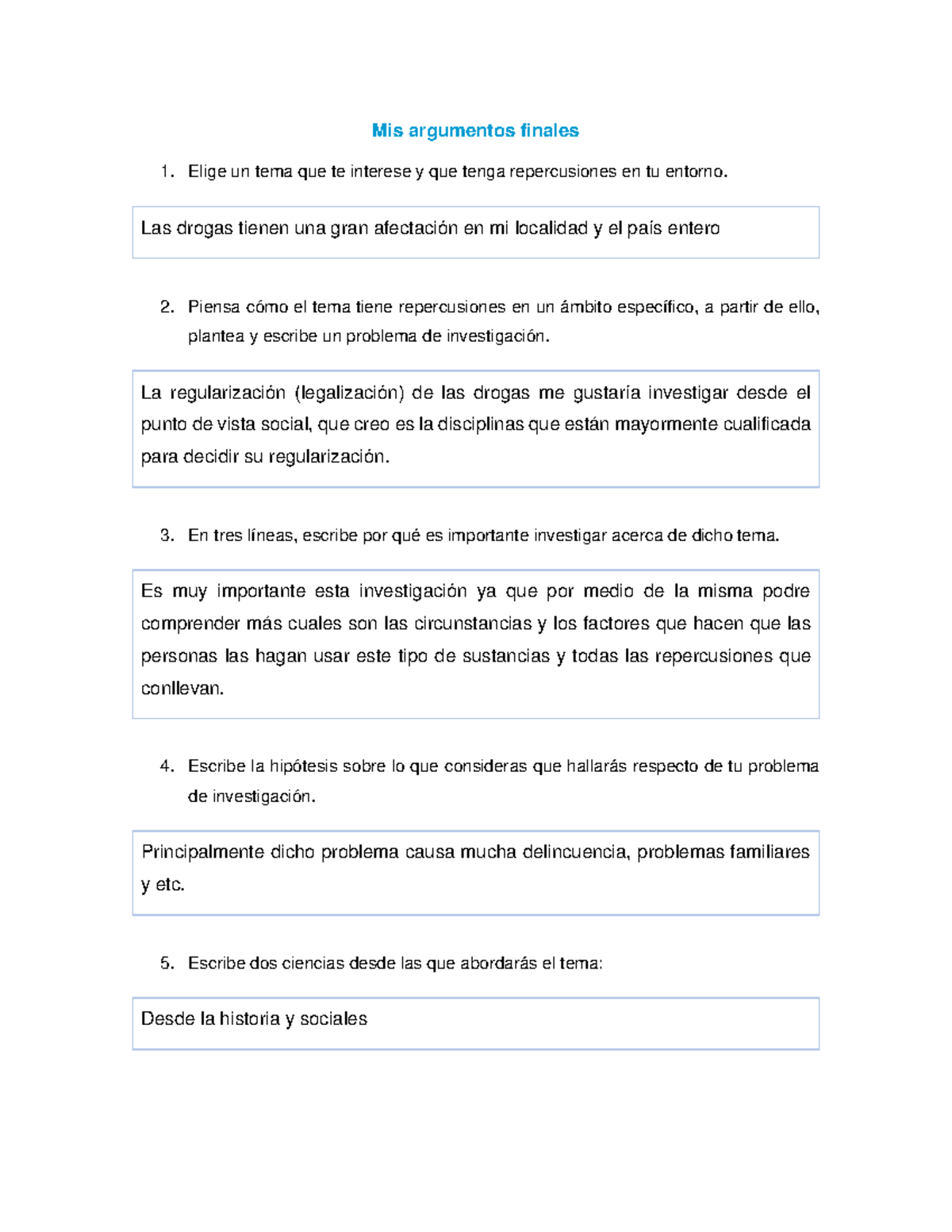MIS Argumentos Finales M05S4PI - Mis argumentos finales Elige un tema ...