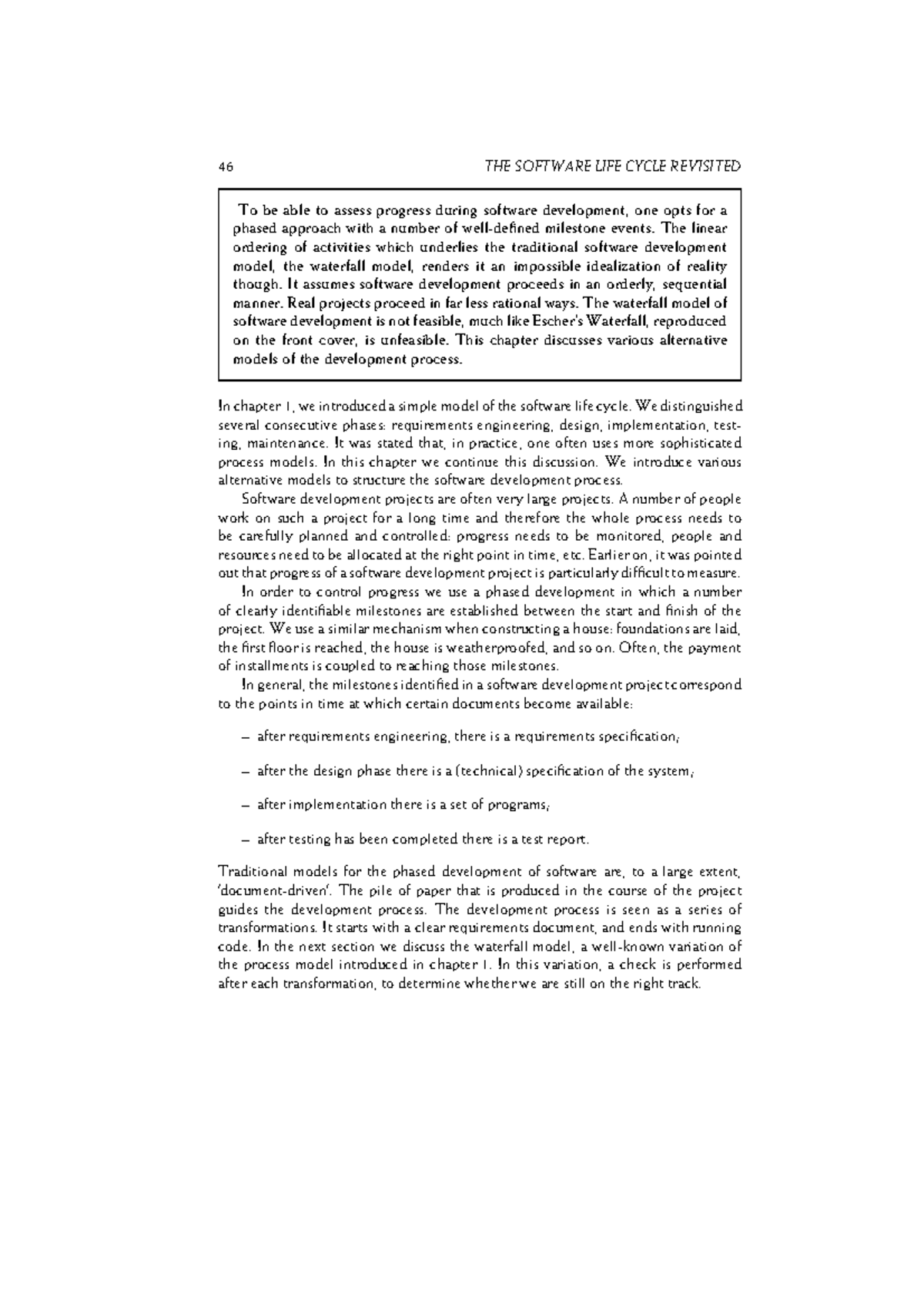 Software Engineering Lecture Notes (12) - 46 THE SOFTWARE LIFE CYCLE ...