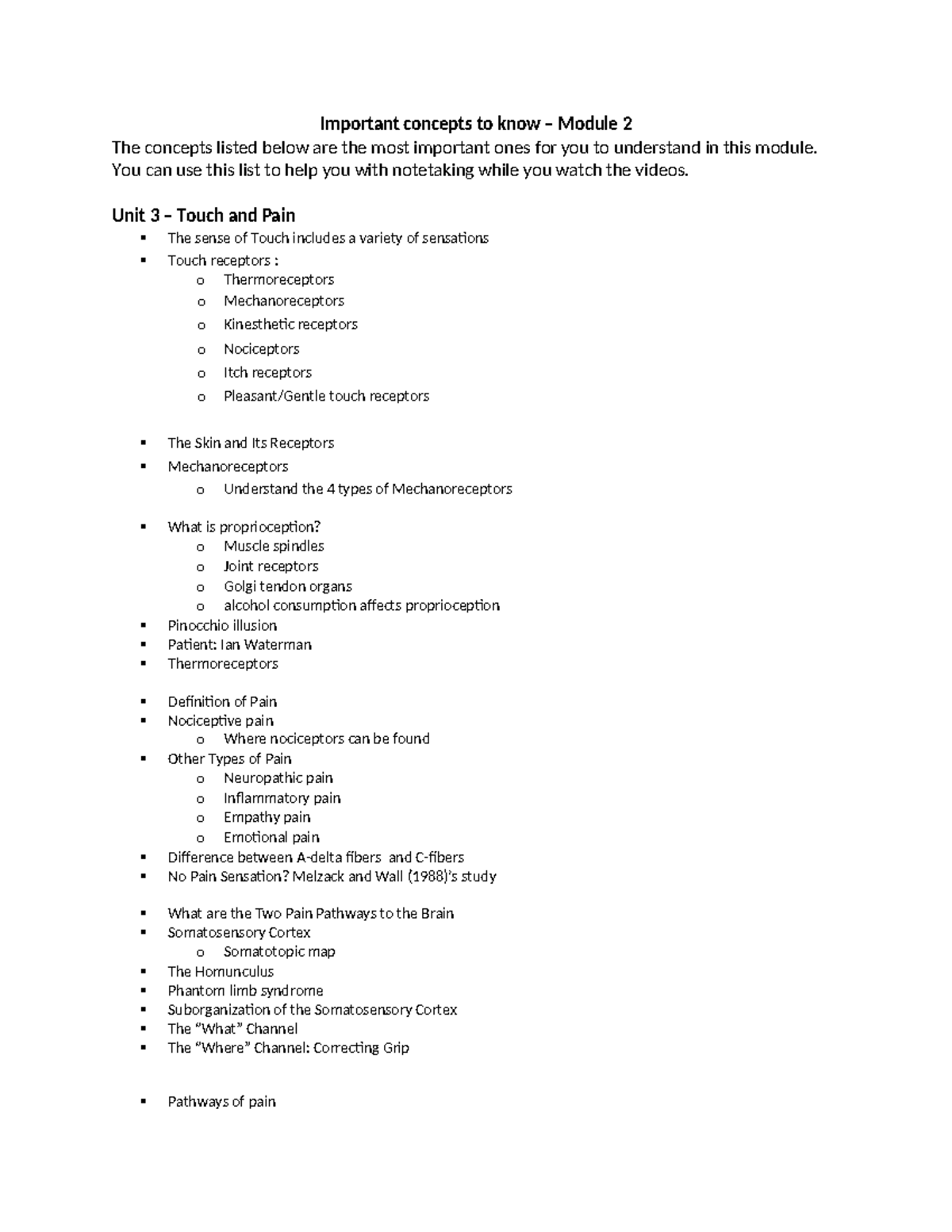 Module 2 study Guide - Important concepts to know – Module 2 The ...