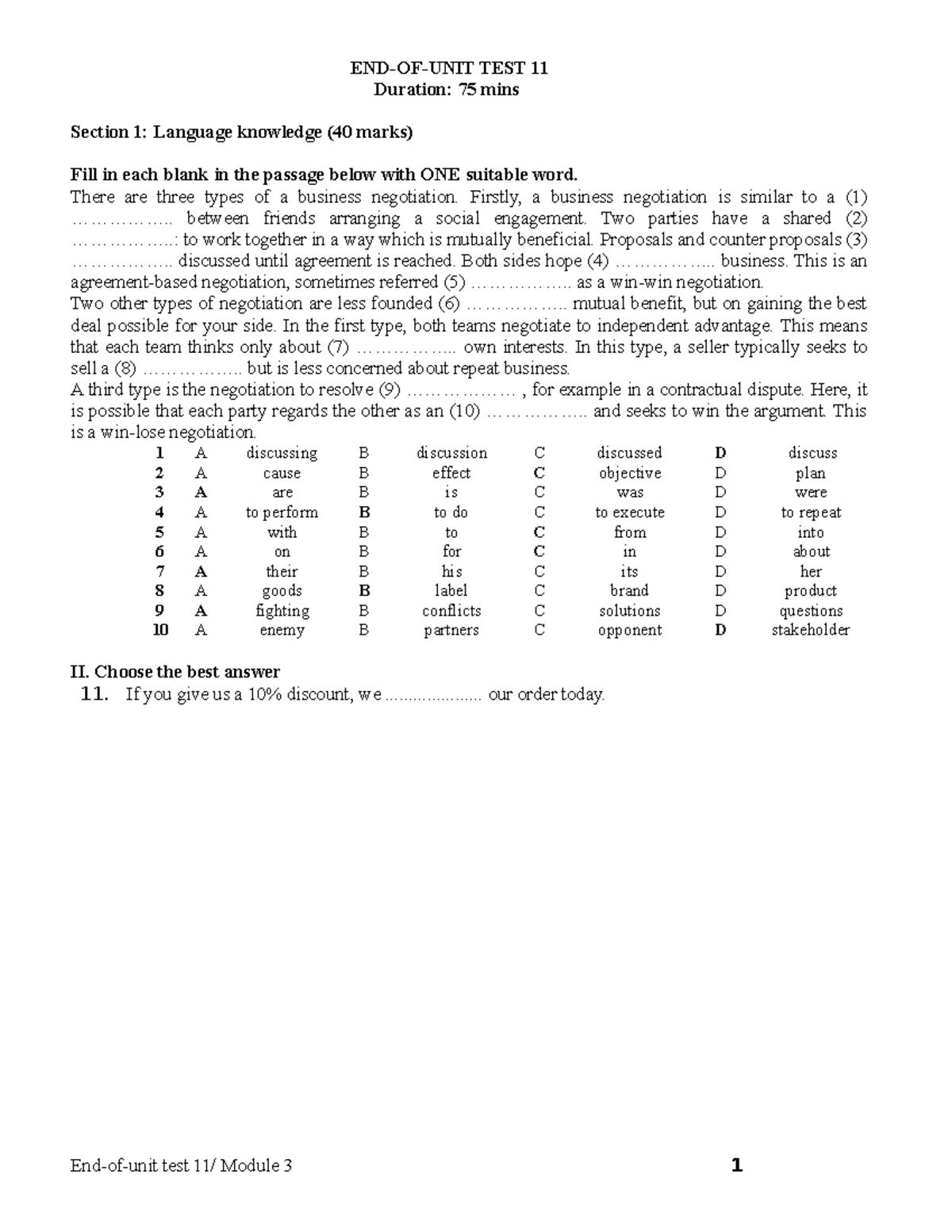 END OF UNIT TEST UNIT 11 - END OF UNIT TEST UNIT 11 - END-OF-UNIT TEST ...