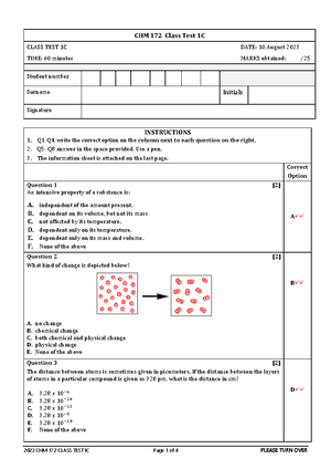Prac 1 LAB Report Measurement - MARK 40 1 / 4 CHM 1 72 WORKSHEET (Lab ...