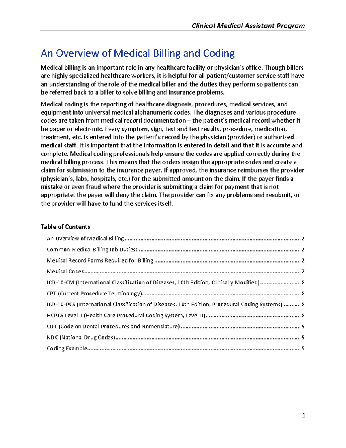 An Overview of Medical Billing and Coding 01102022 - An Overview of ...