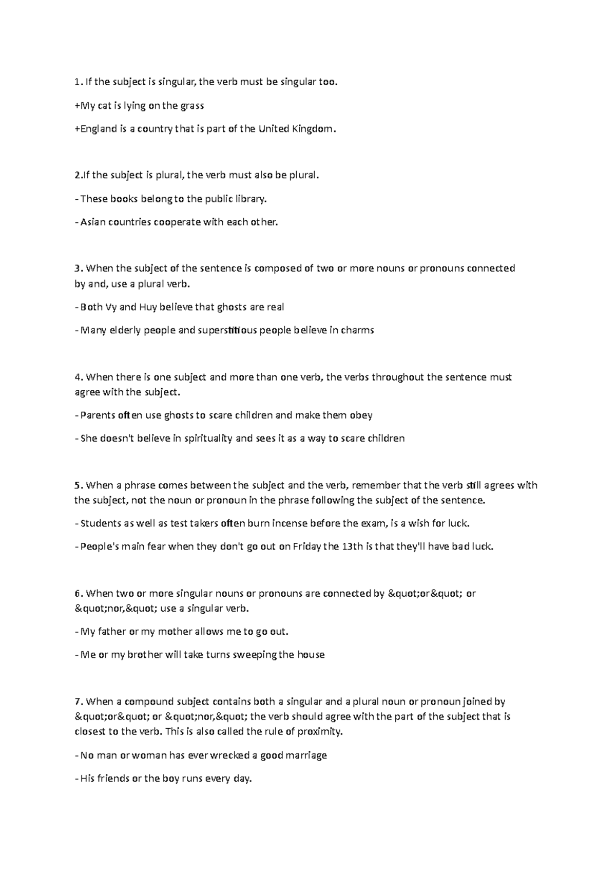 12 rule - dfghjh - If the subject is singular, the verb must be ...