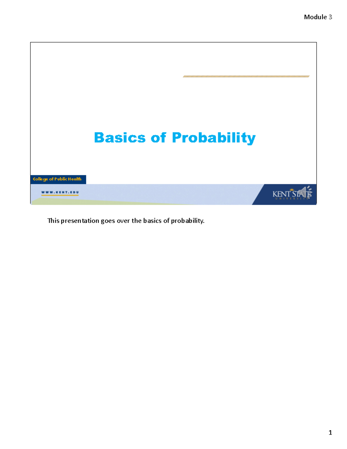 1 Basics Of Probability This Presentation Goes Over The Basics Of