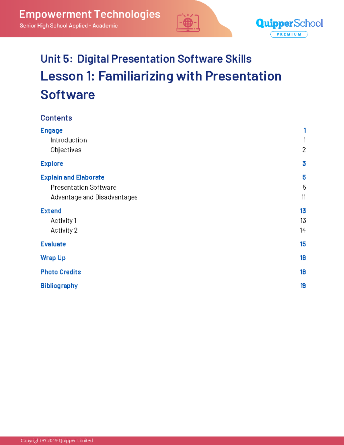 Lesson 1 Familiarizing with Presentation Software 0 - Unit 5: Digital ...