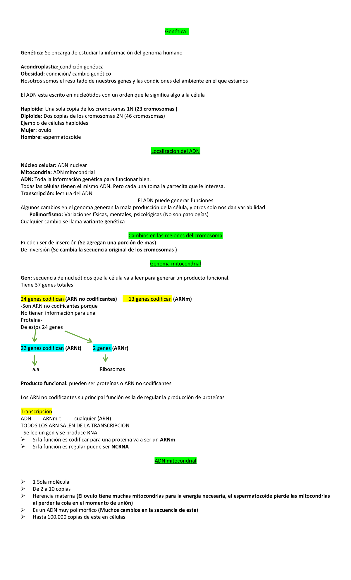 Clase de genetica - muy buenos apuntes de este tema - Genética Genética ...