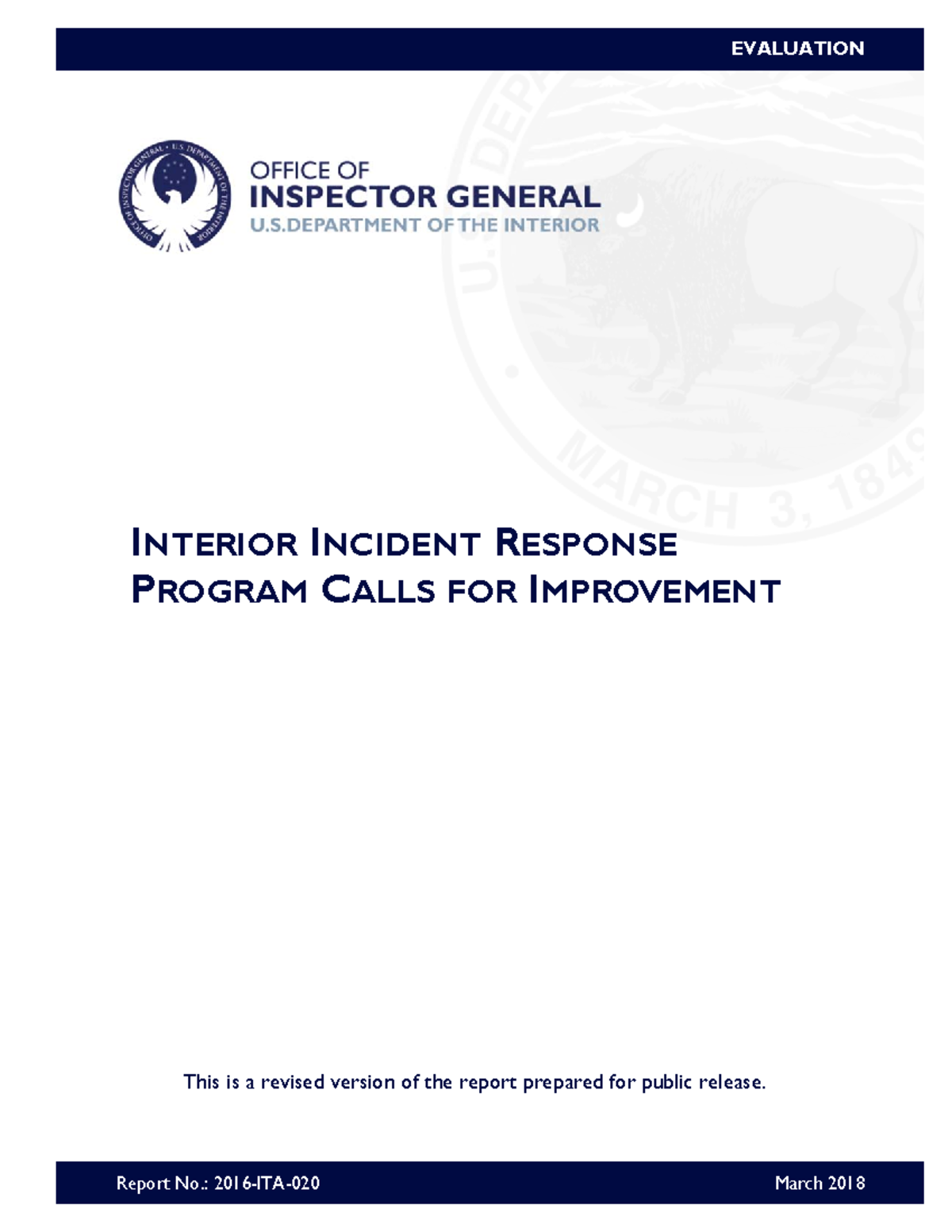 4.3 When ID-IR Fails - Notes - OF INSPECTOR GENERAL U.S OFTHE INTERIOR ...