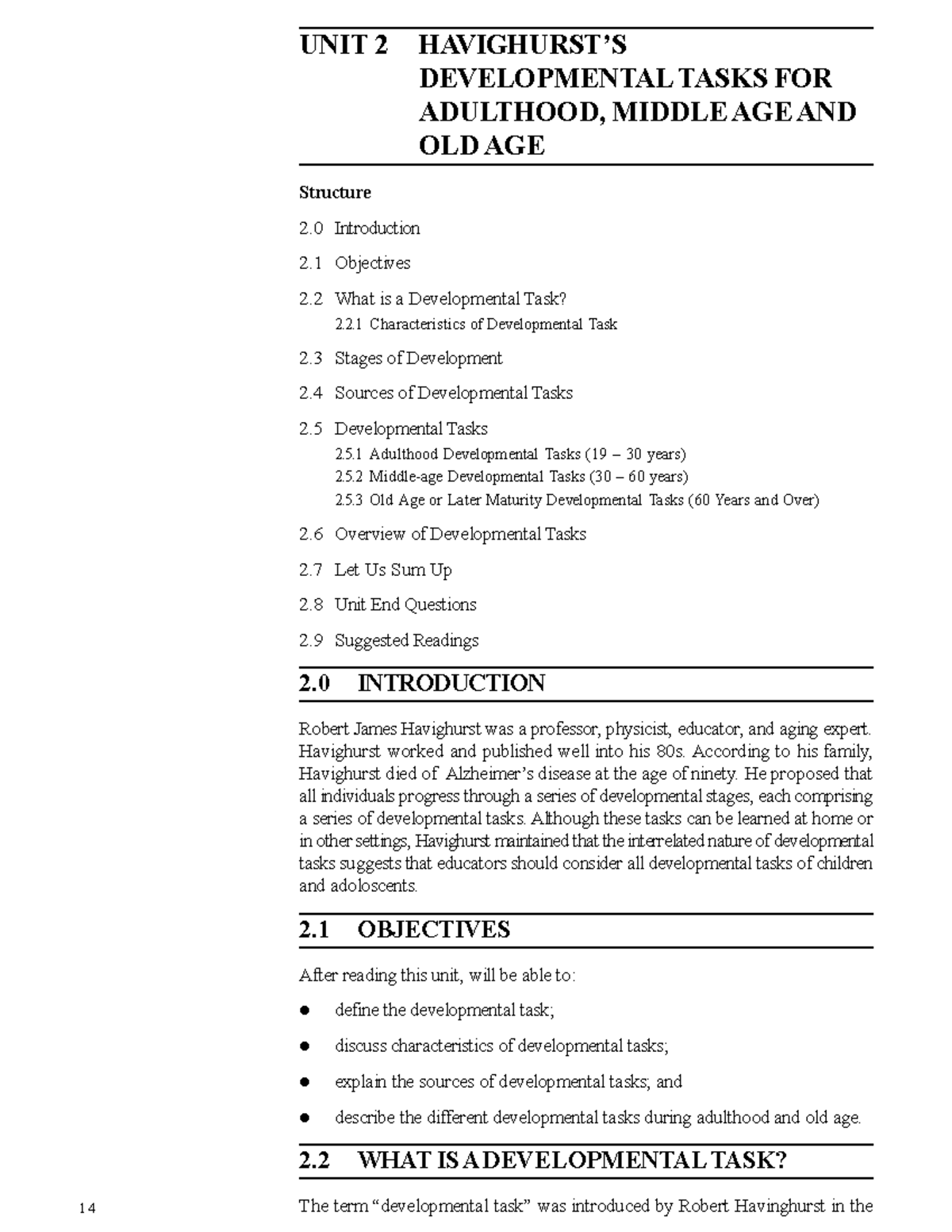 Developmental task - UNIT 2 HAVIGHURSTíS DEVELOPMENTAL TASKS FOR ...