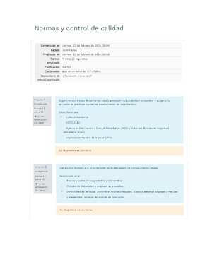 Examen 5 de Normas y control de calidad - Studocu