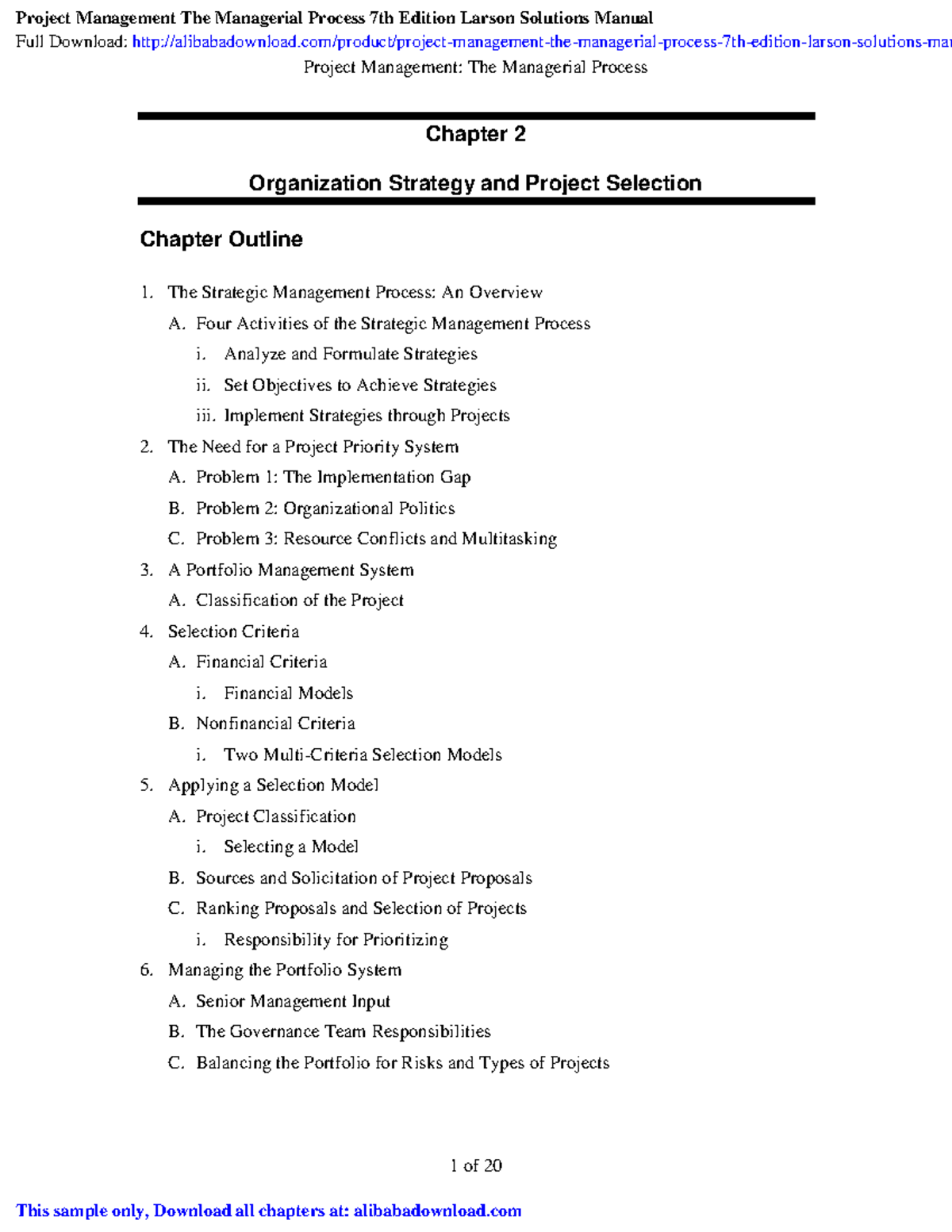 Project management the managerial process 7th edition larson solutions ...