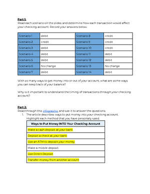 Personal Financial Management UA - © 2015 EDMENTUM, INC. Unit Activity ...