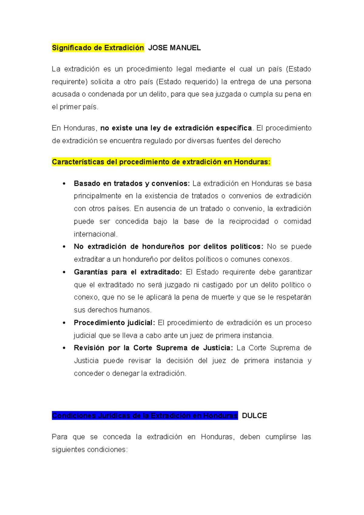 Extradicion - DATOS - Significado de Extradición JOSE MANUEL La ...